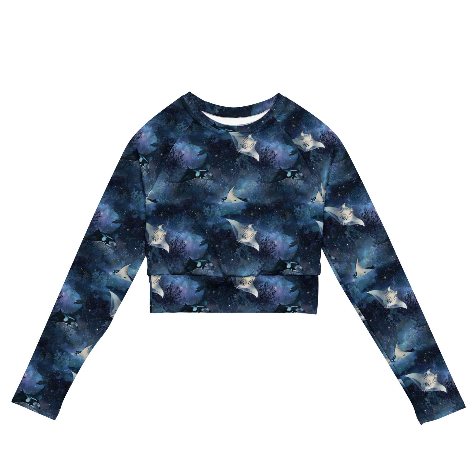 Manta Ray Cropped Rash Guard | Recycled UPF Sun Shirt | Oceza formerly ...